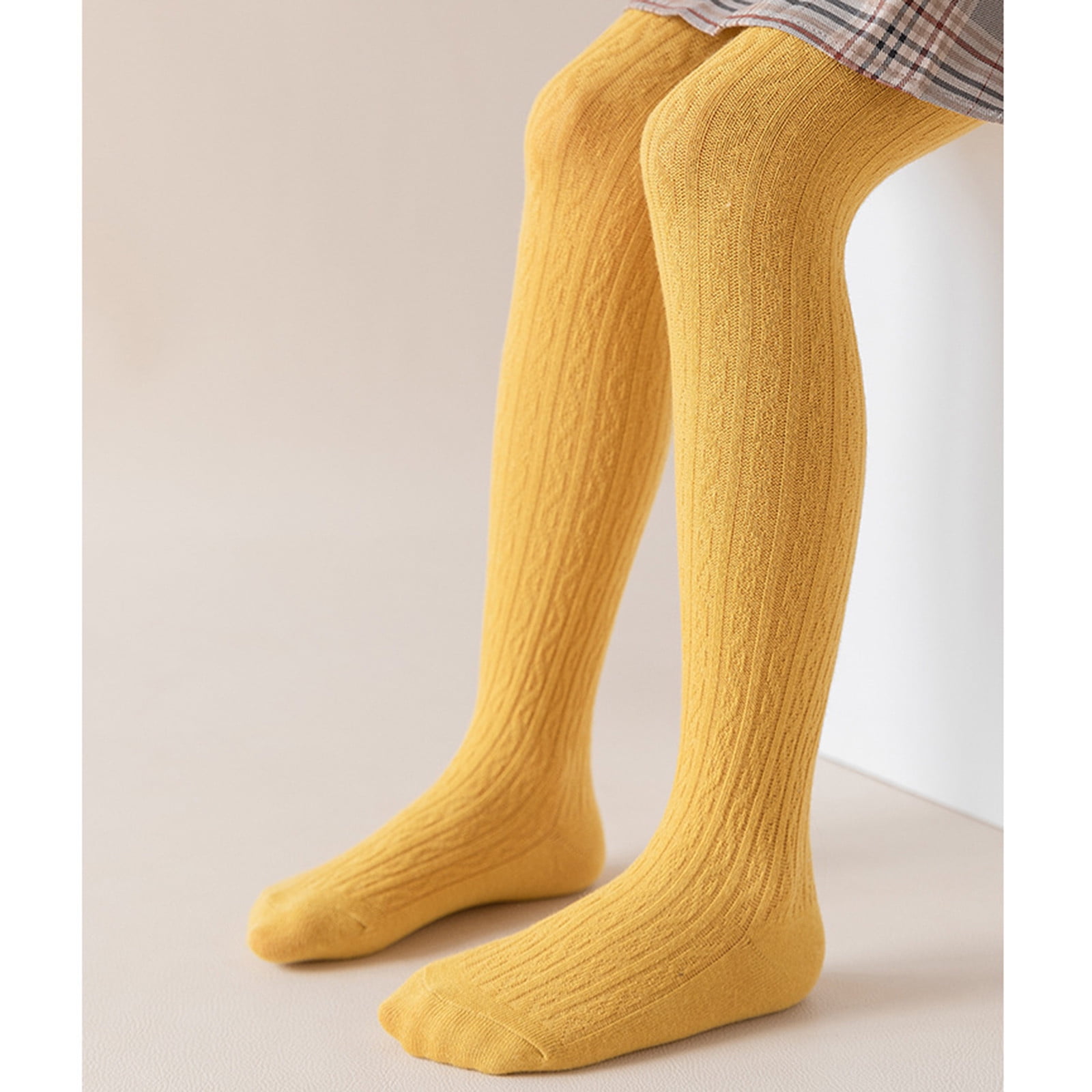YUNLIUU Baby Toddler Girls Tights Cable Knit Leggings Classic Cotton ...