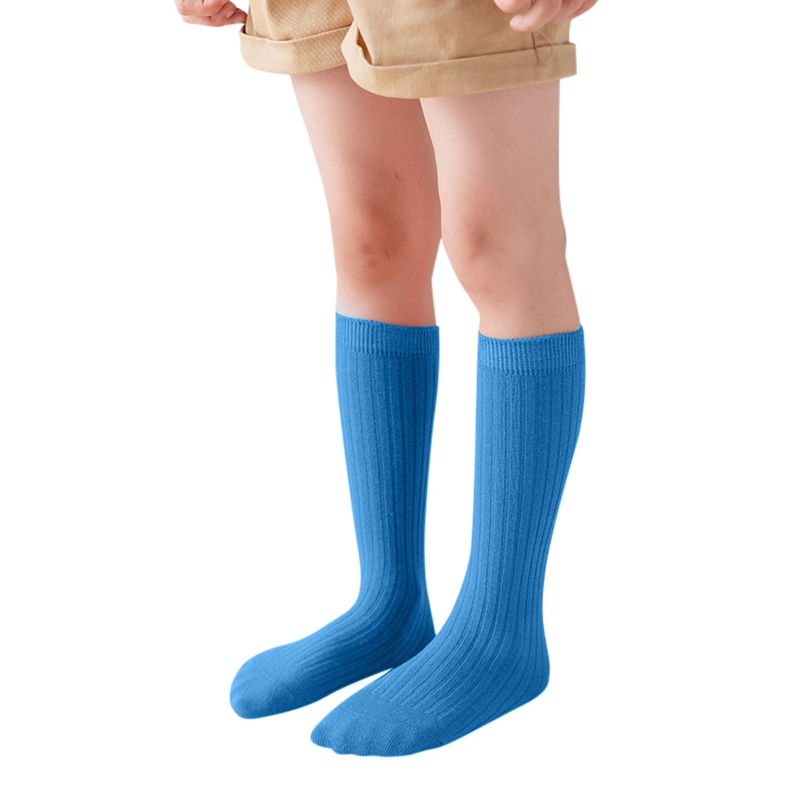 YUNLIUU Kids Girl Knee High Socks Cotton School Uniform Socks Calf ...