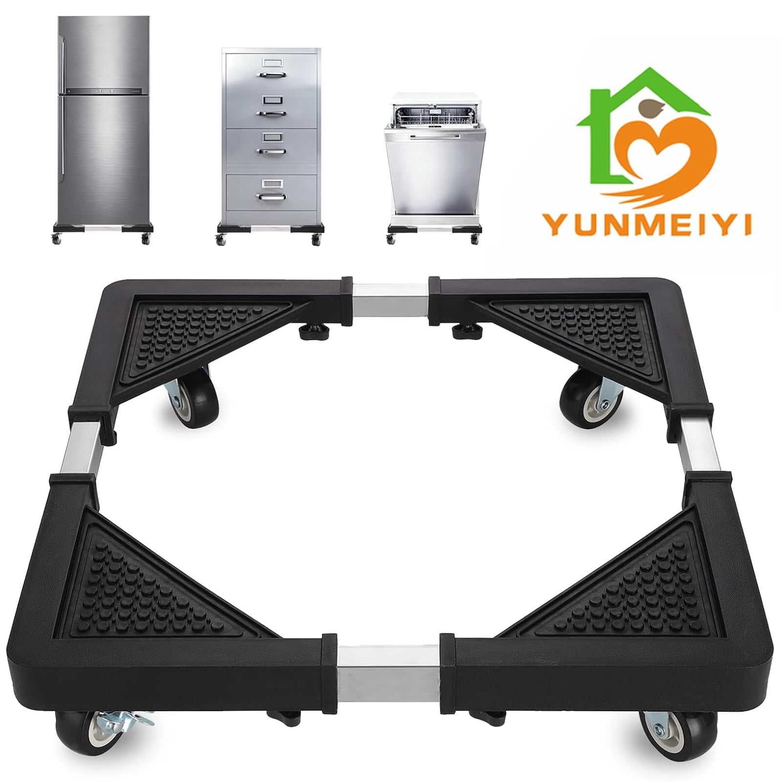 YUNMEIYI Furniture Dolly Adjustable Mini Fridge Stand with Wheels ...