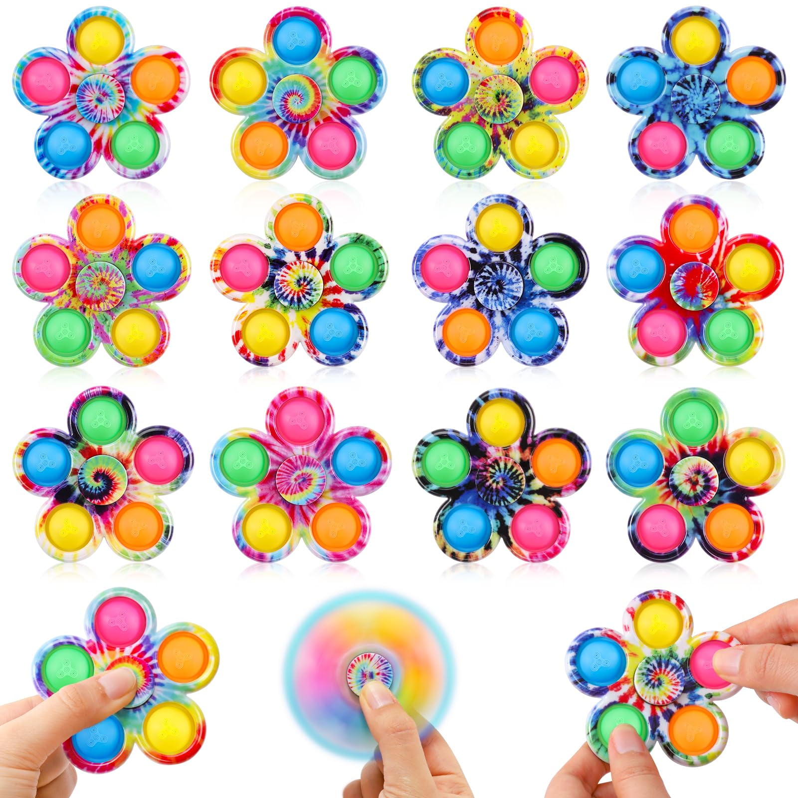YUNOVA 12-Pack Bulk Fidget Spinners - Safe Sensory Toys for Autism ADHD ...