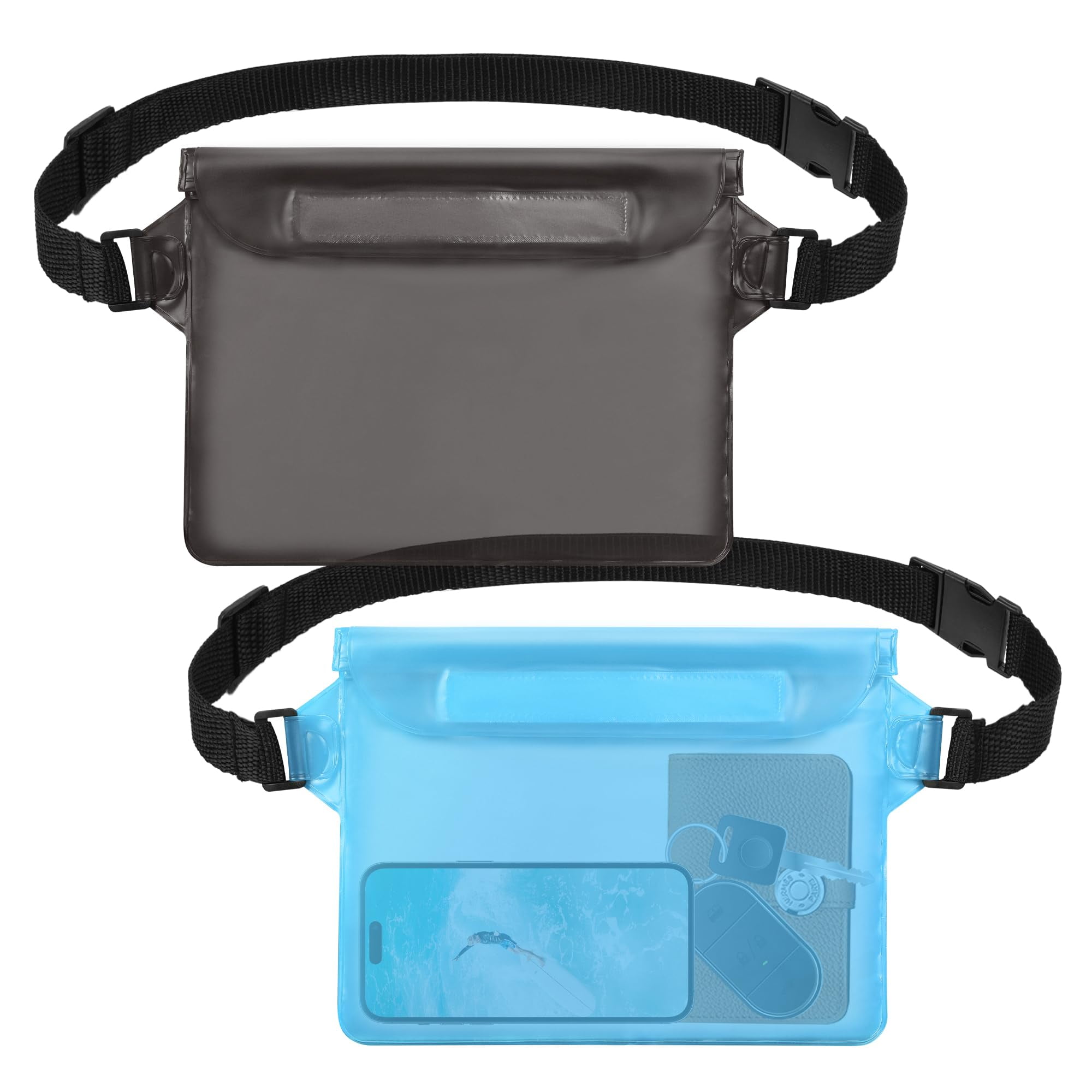 YUNOVA 2 Pack Waterproof Phone Pouch Set - Dual Dry Bags with ...