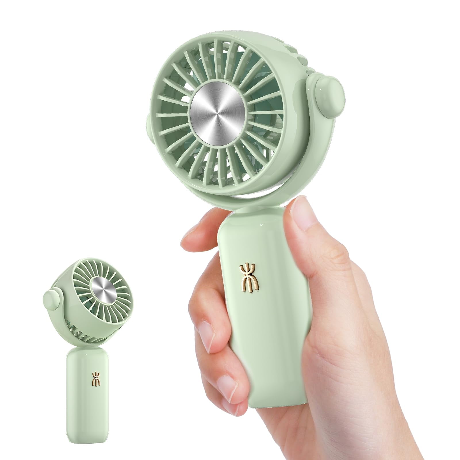 YUNOVA 2-in-1 Handheld & Desk Fan with 180° Rotation, Rechargeable USB ...