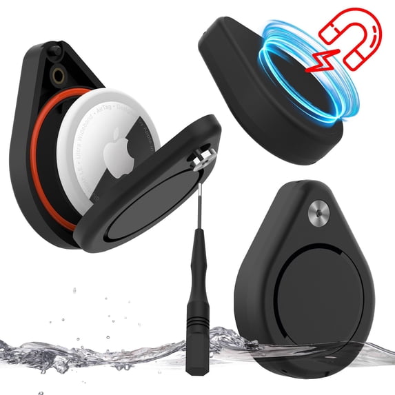 YUNOVA AirTag Case 3 Pack, Waterproof Magnetic Holder with Rope ...