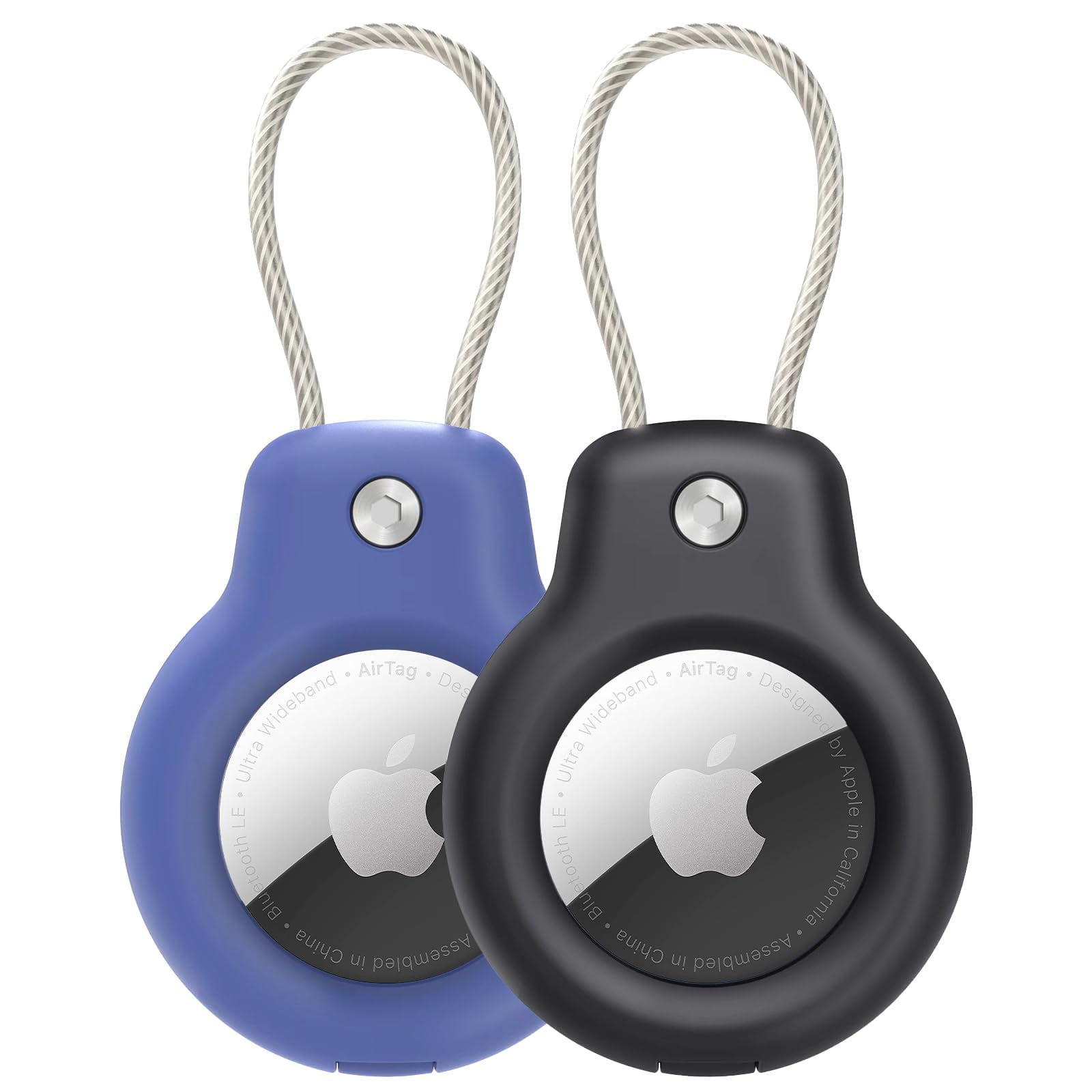 YUNOVA AirTag Lock Case with Metal Cable, Secure Holder for Apple ...