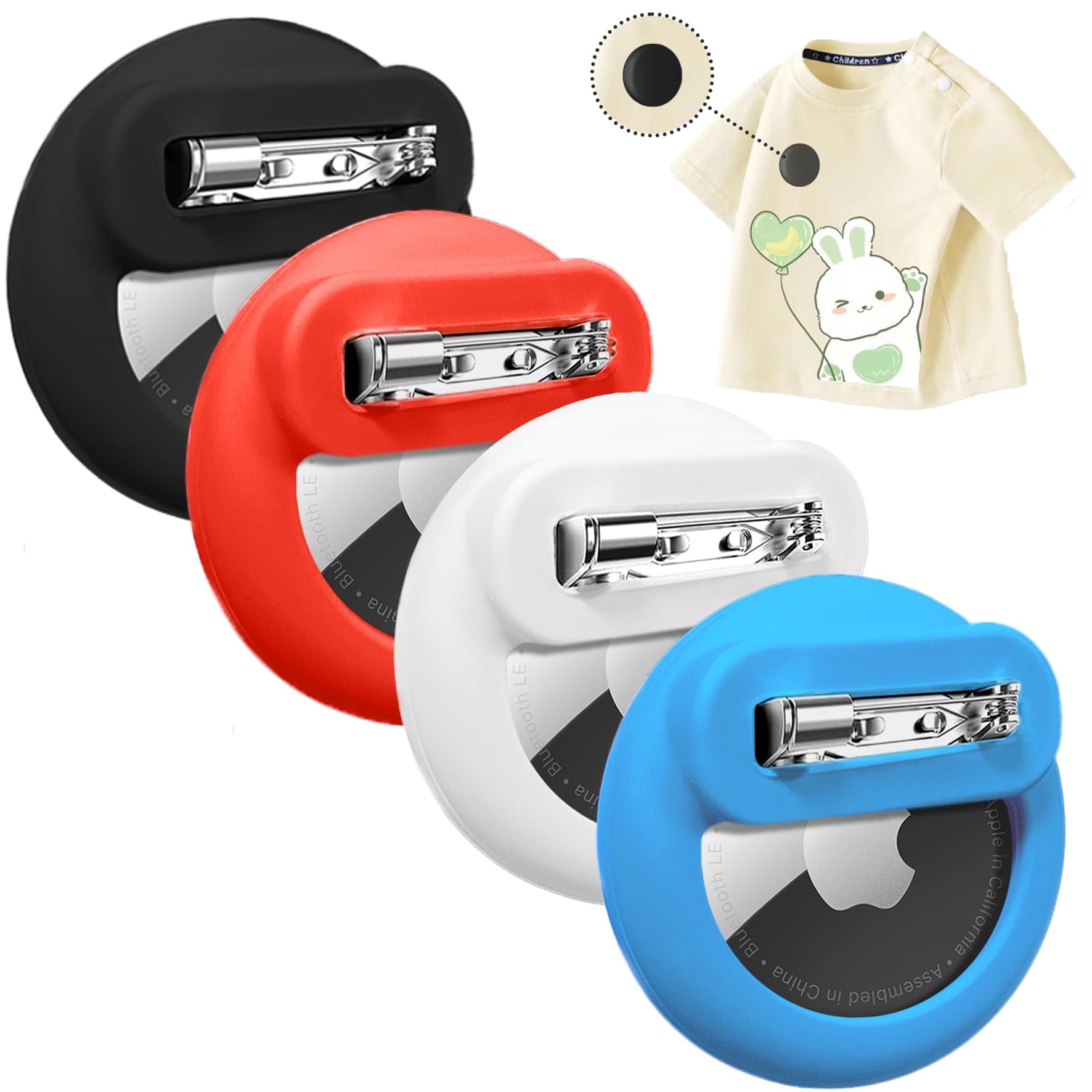 YUNOVA Airtag Holder for Kids discreet, 4 Pack Silicone with Safety ...