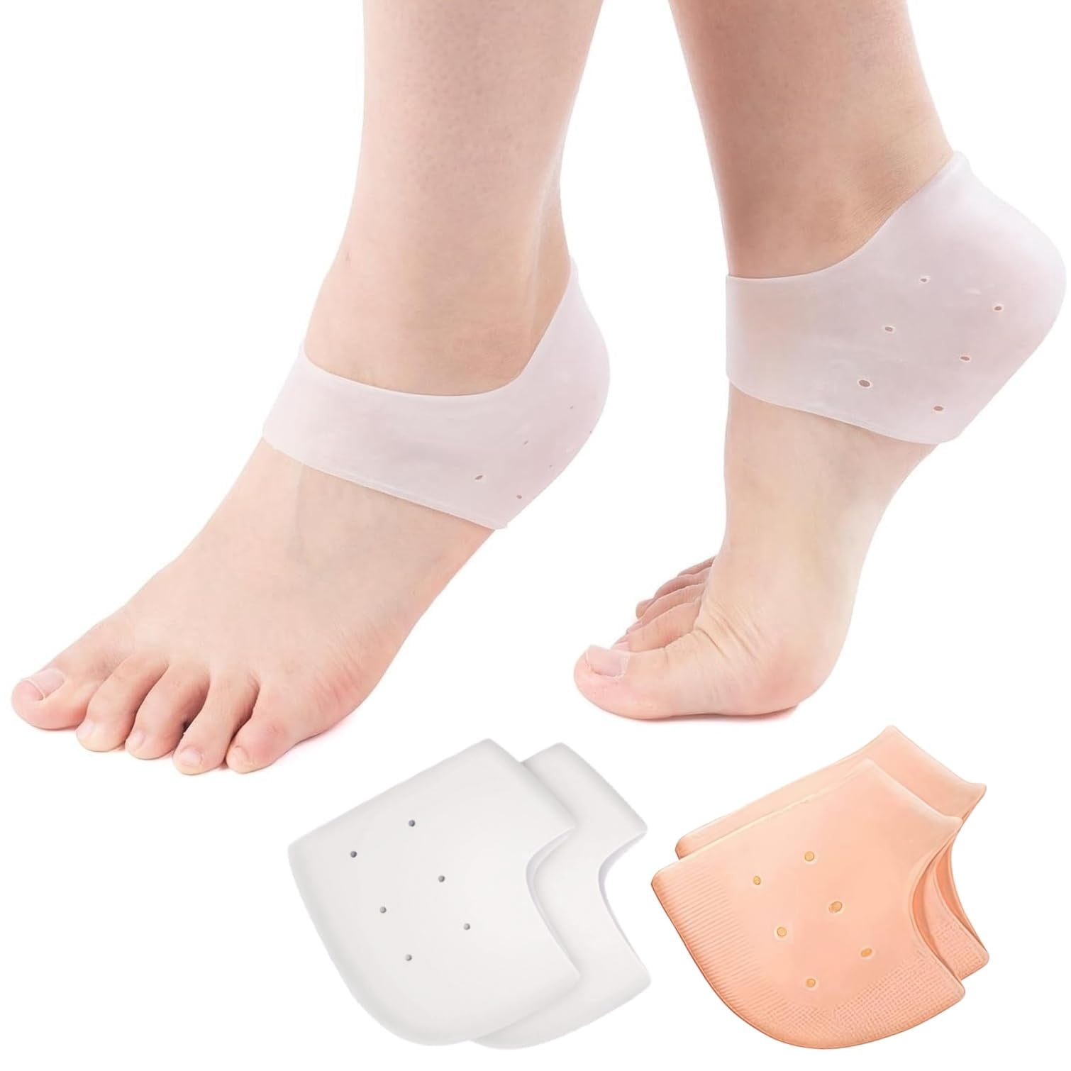YUNOVA Silicone Heel Protectors - 2 Pairs Gel Pads for Instant Heel ...
