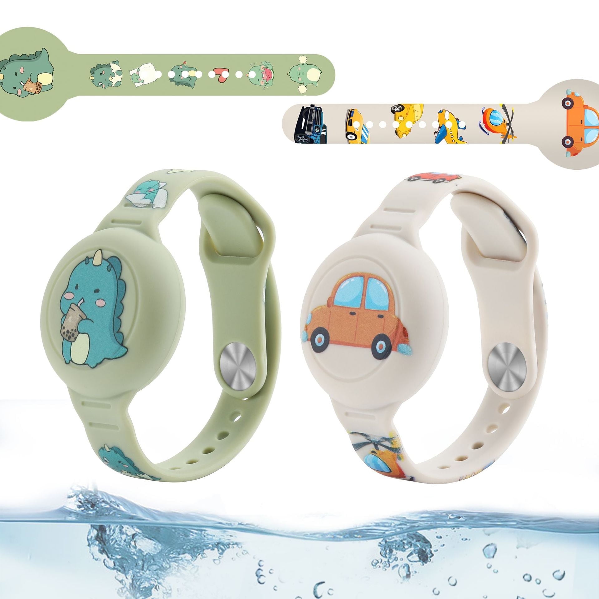 YUNOVA Waterproof Air Tag Bracelet for Kids, 2 Pack Cute Cartoon AirTag ...