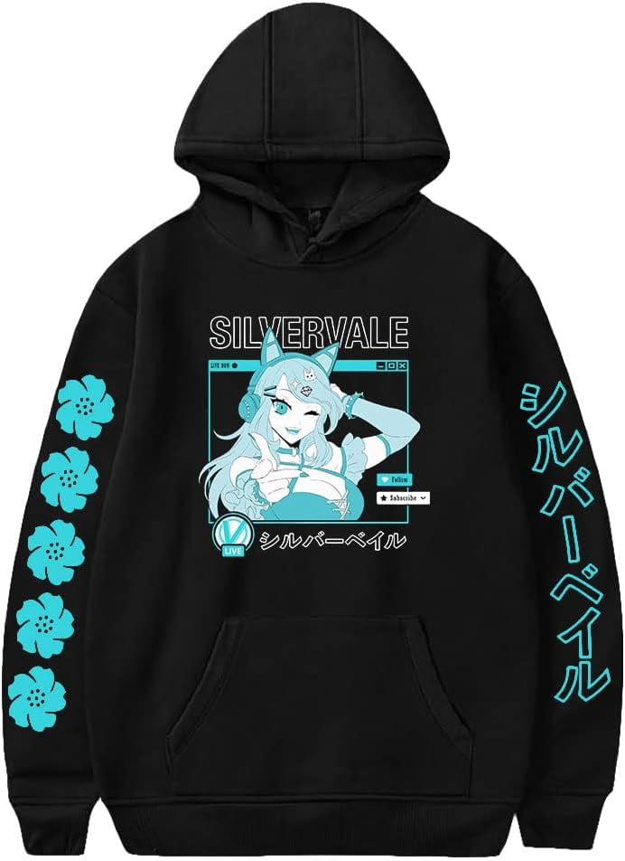 YUNQI Vtuber Silvervale Cosplay 2D Print Hoodies Winter Men/Women ...