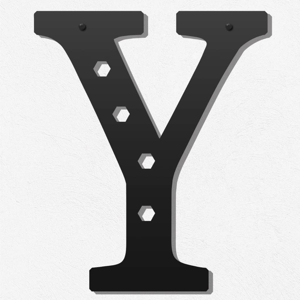 YUNSHANGMO Metal Letters Wall Decor 12 Inch, Hanging Letter Sign Black ...