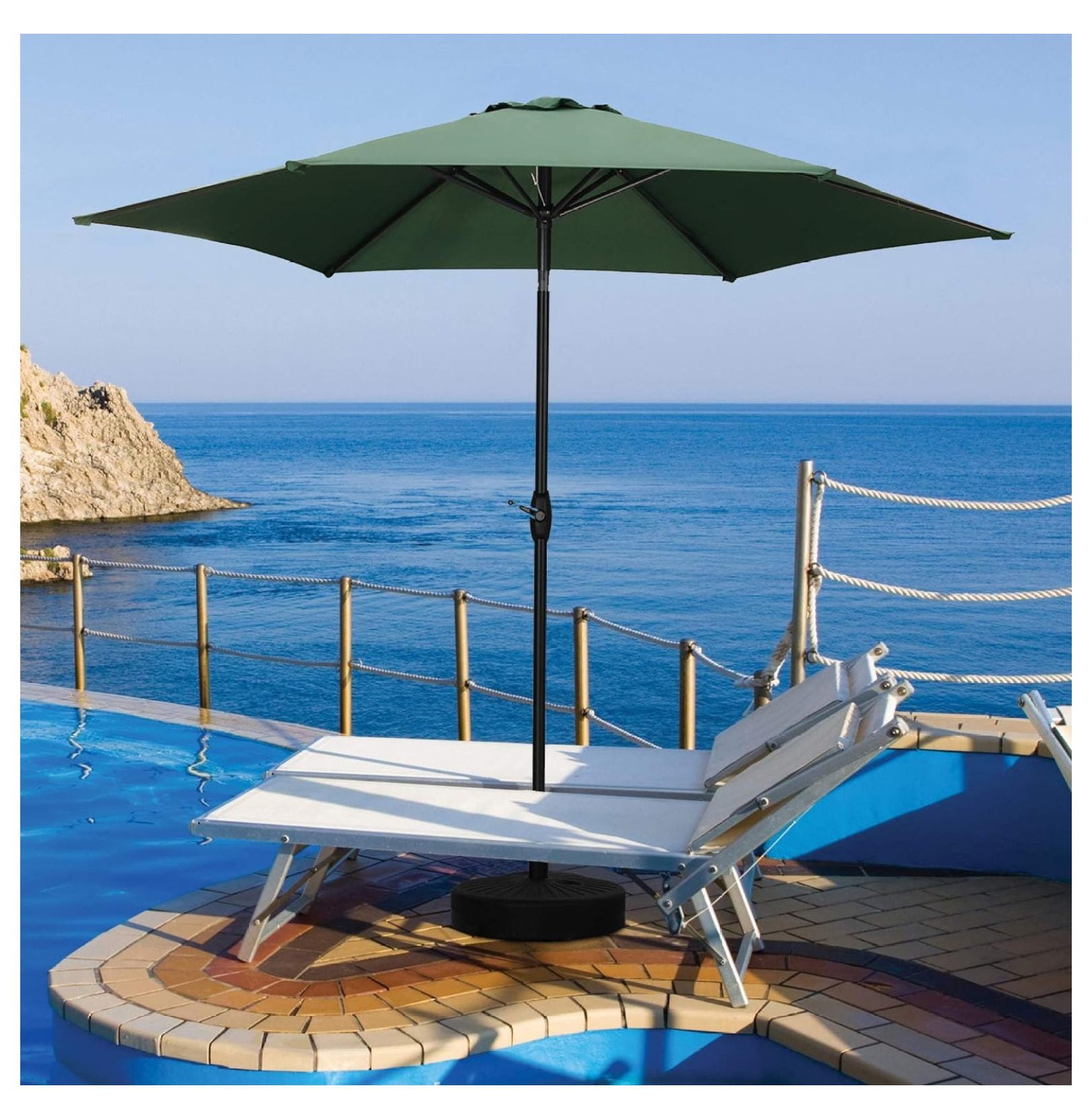 YUNTIE 9FT Patio Umbrella Outdoor Table Umbrella,Market Umbrella with ...