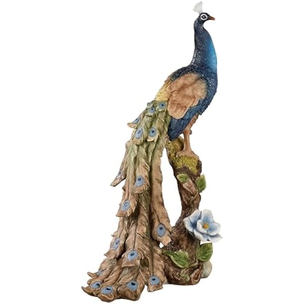 YUNTIE Royal Beauty Peacock Table Sculpture Indigo - Walmart.com