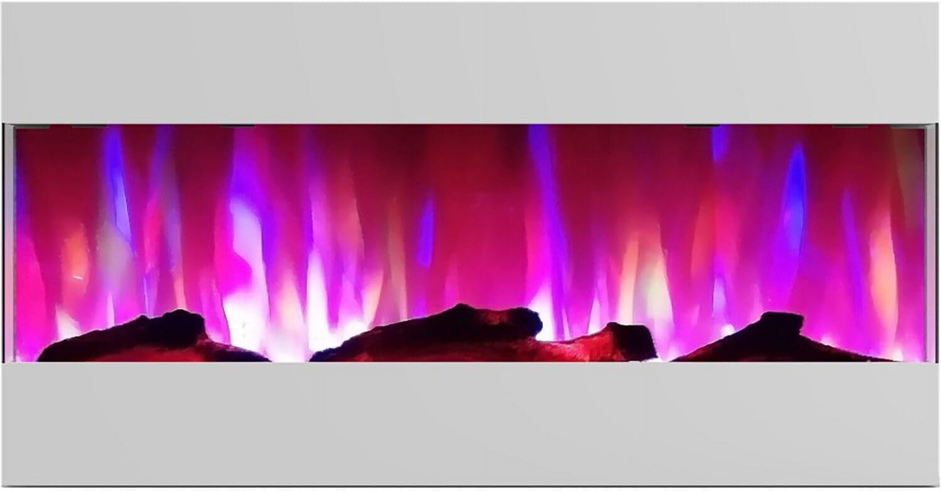 YUNWEI Fireside 50 In. Recessed/Wall-Mounted Electric Fireplace with ...