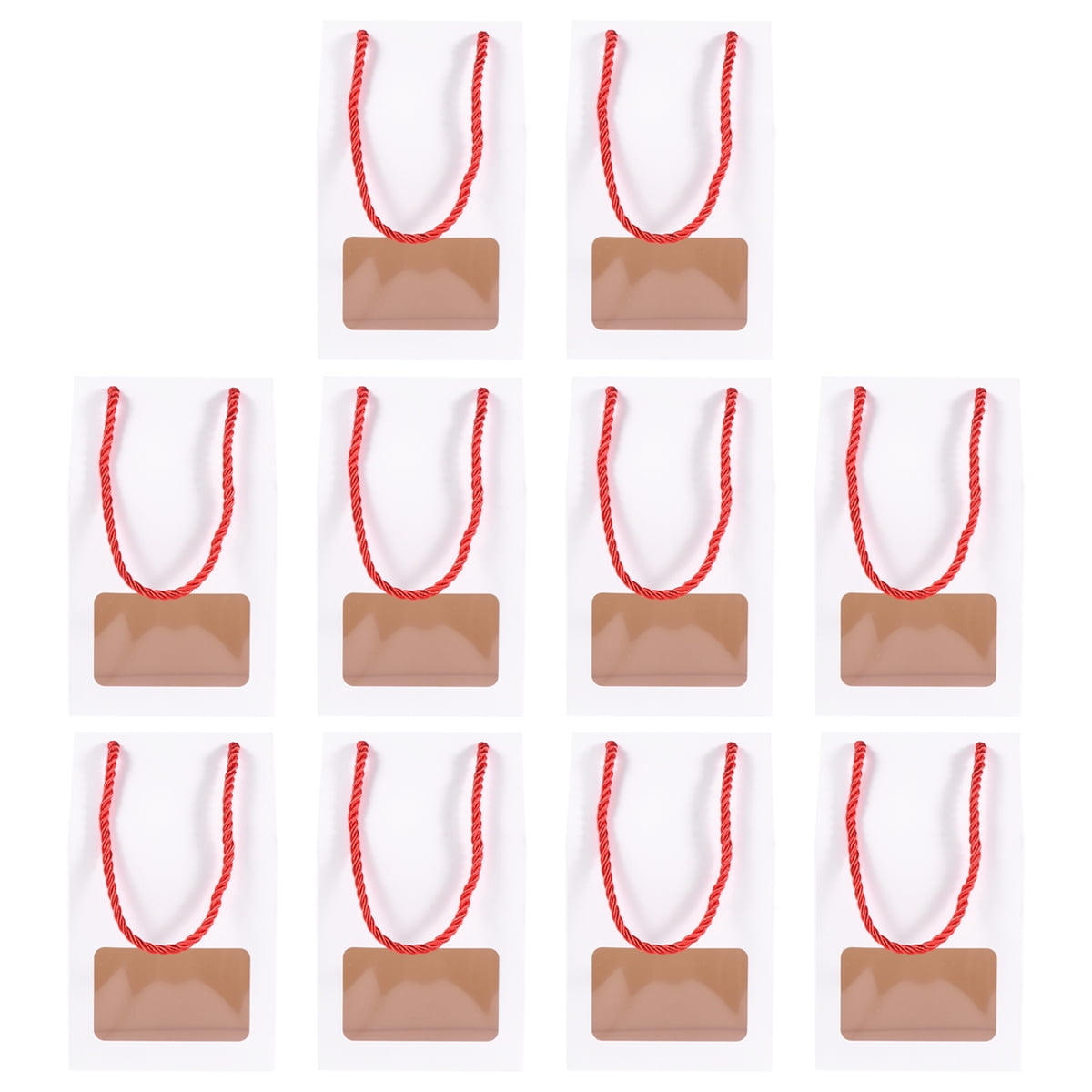 YUNXNK 10Pcs Kraft Paper Gift Box with Rope and Window Portable Folding ...