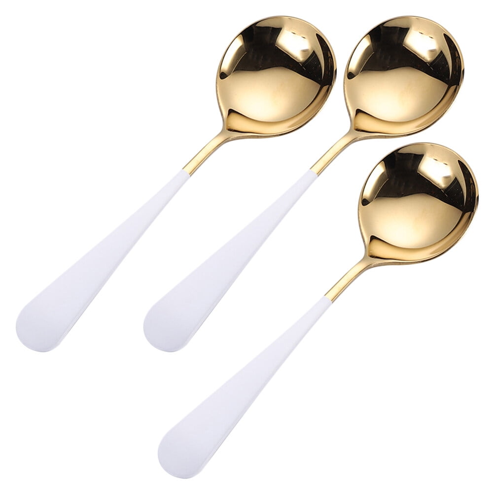 YUNXNK Stainless Steel Round Soup Spoons - 3pcs - Walmart.com
