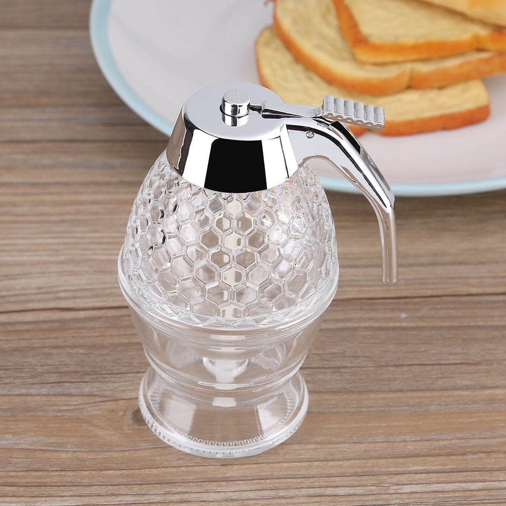 YUNYI 200ml Honey Syrup Dispenser Glass Pot Vintage No Drip Container ...