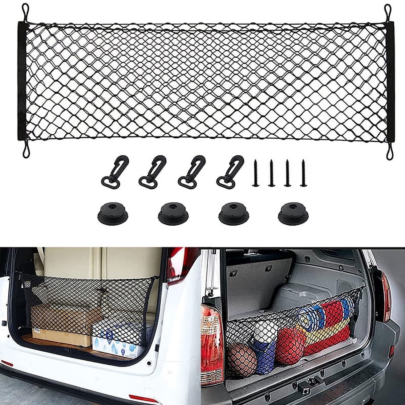YUNYI Universal Trunk Cargo Net, Stretchable Double-Layer, Black ...
