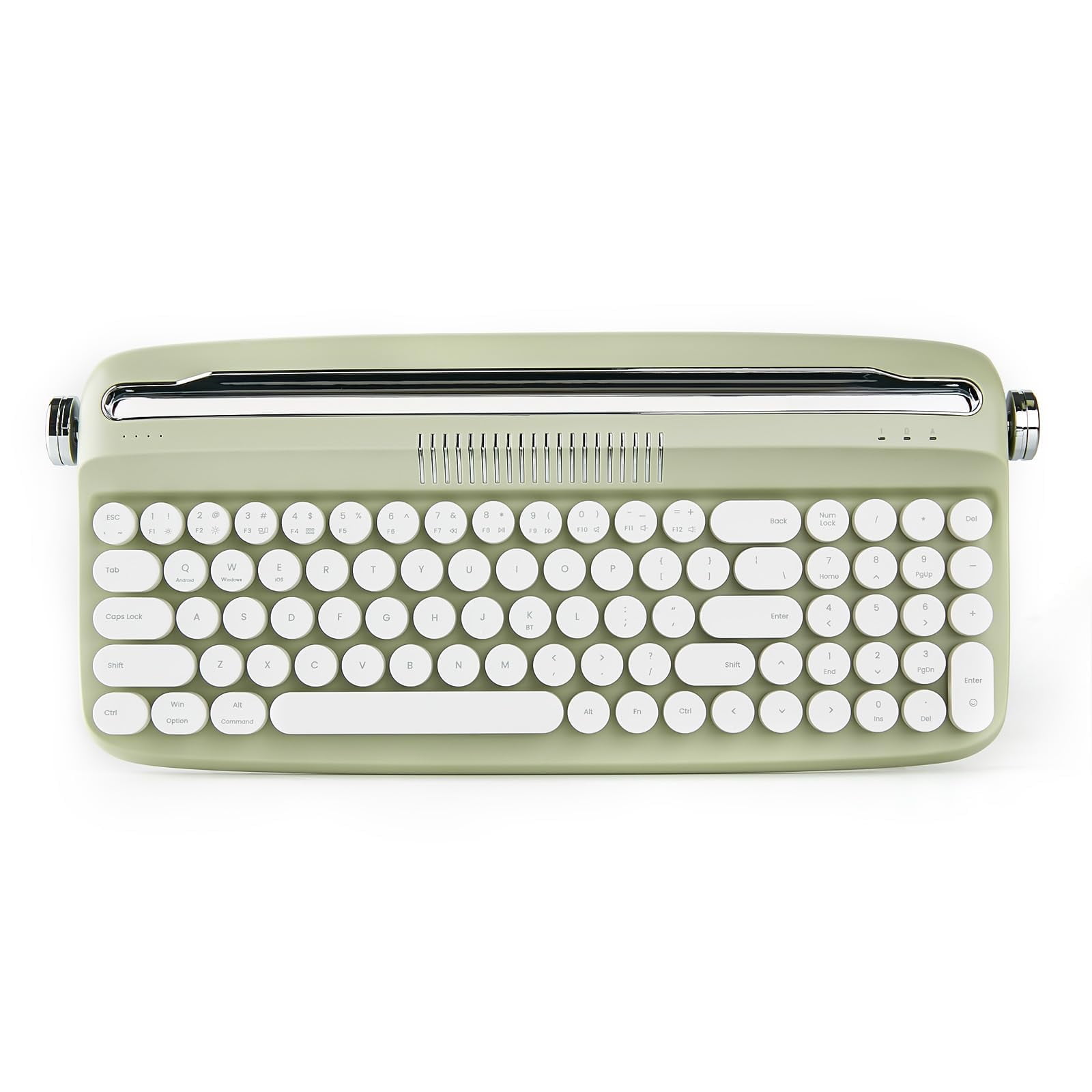 YUNZII Upgraded Wireless Keyboard, Retro Typewriter Style with ...