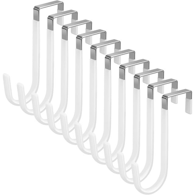 YUOFD 10 Pack Over the Door Hooks, Heavy Duty Door Hook and Soft Rubber ...