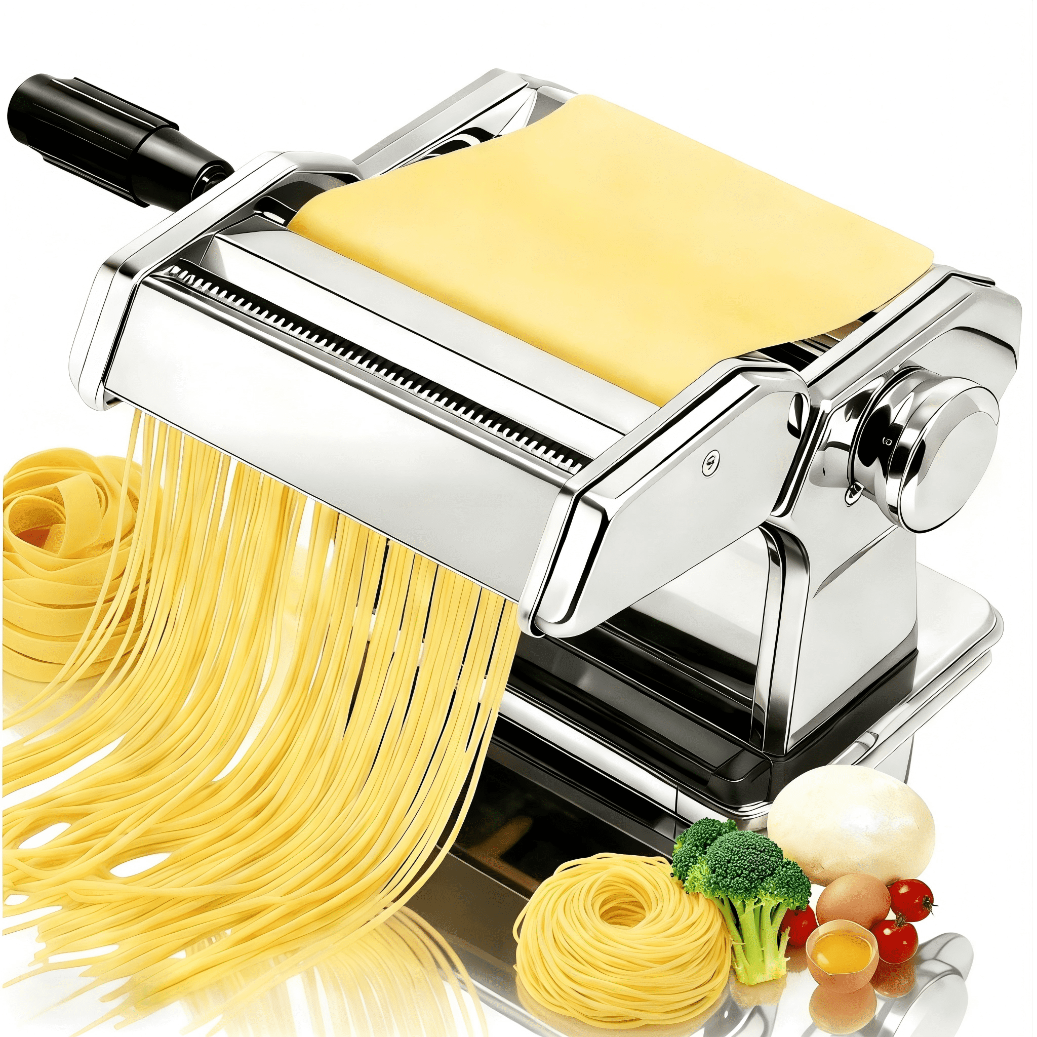 YUOFD Pasta Maker Machine, 9 Adjustable Thickness Settings Hand Crank ...