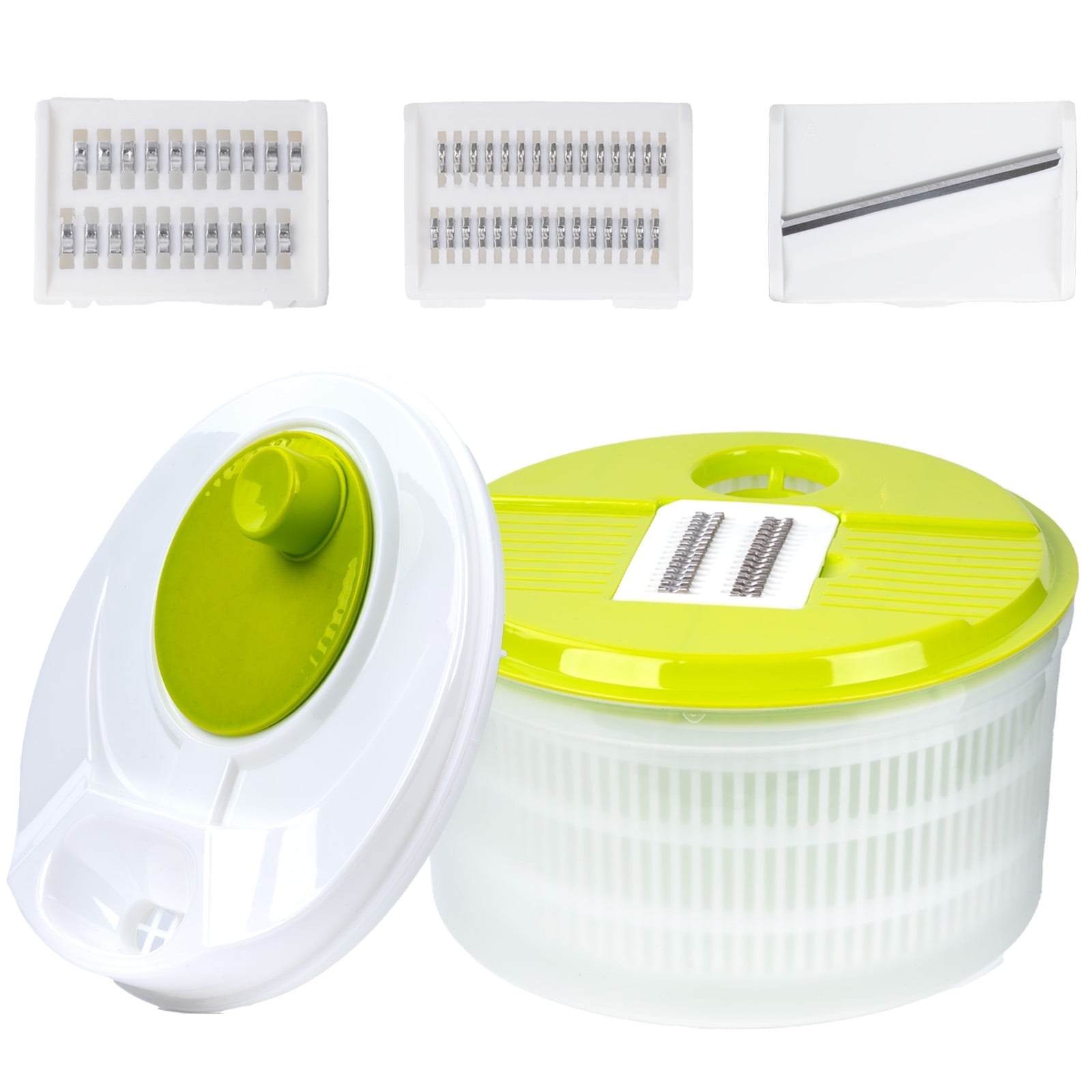 YUOFD Salad Spinner, 3 in 1 Salad Bowl , Salad Chopper with 3 Stainless ...