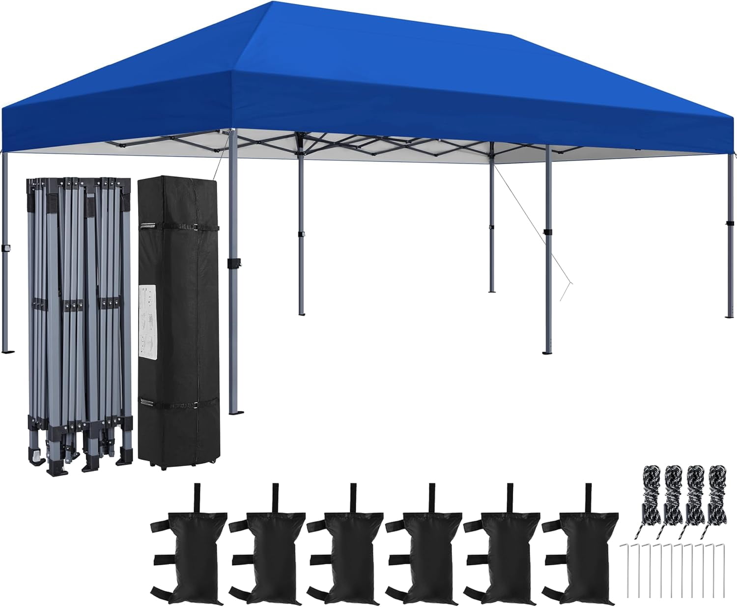 YUONAO 10×20 ft Pop Up Canopy Tent with 1-Button Setup, Portable ...