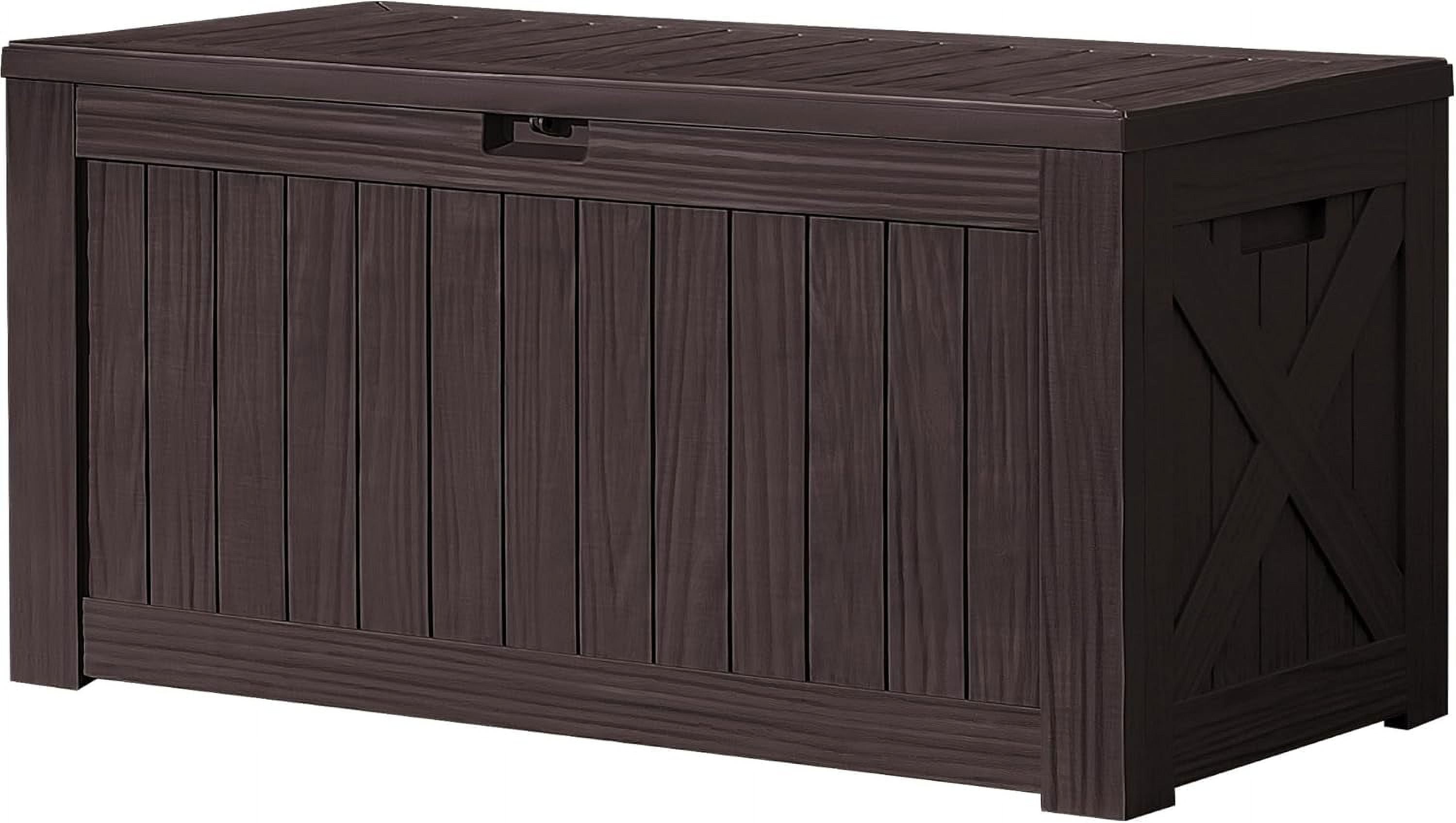 YUONAO 120 Gallon Resin Deck Box Waterproof Outdoor Storage Bench ...