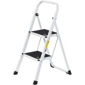 Costway Heavy Duty 2 Step Ladder with Indoor Handrails, Anti-Slip Pedal ...