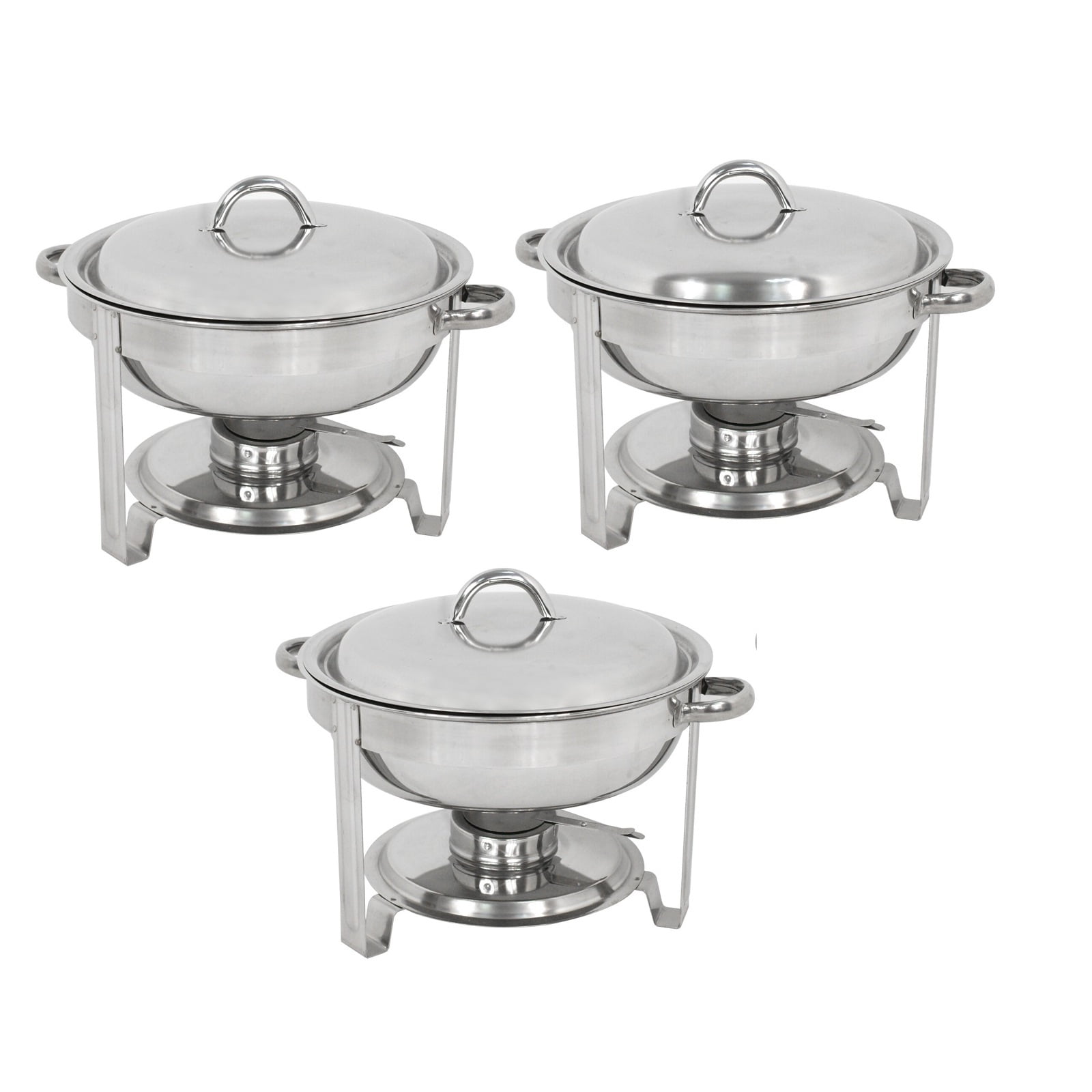 YUONAO 3 Pack 5 Qt Round Chafing Dishes – Stainless Steel Buffet ...