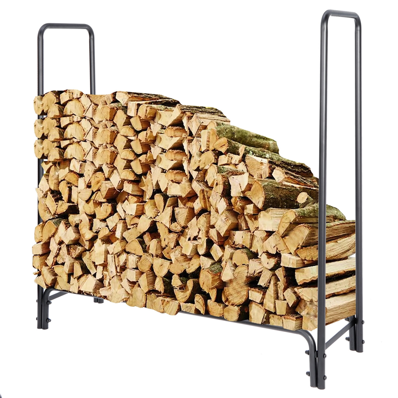 YUONAO 4FT Firewood Log Rack Brackets, Heavy-Duty Steel Wood Holder for ...