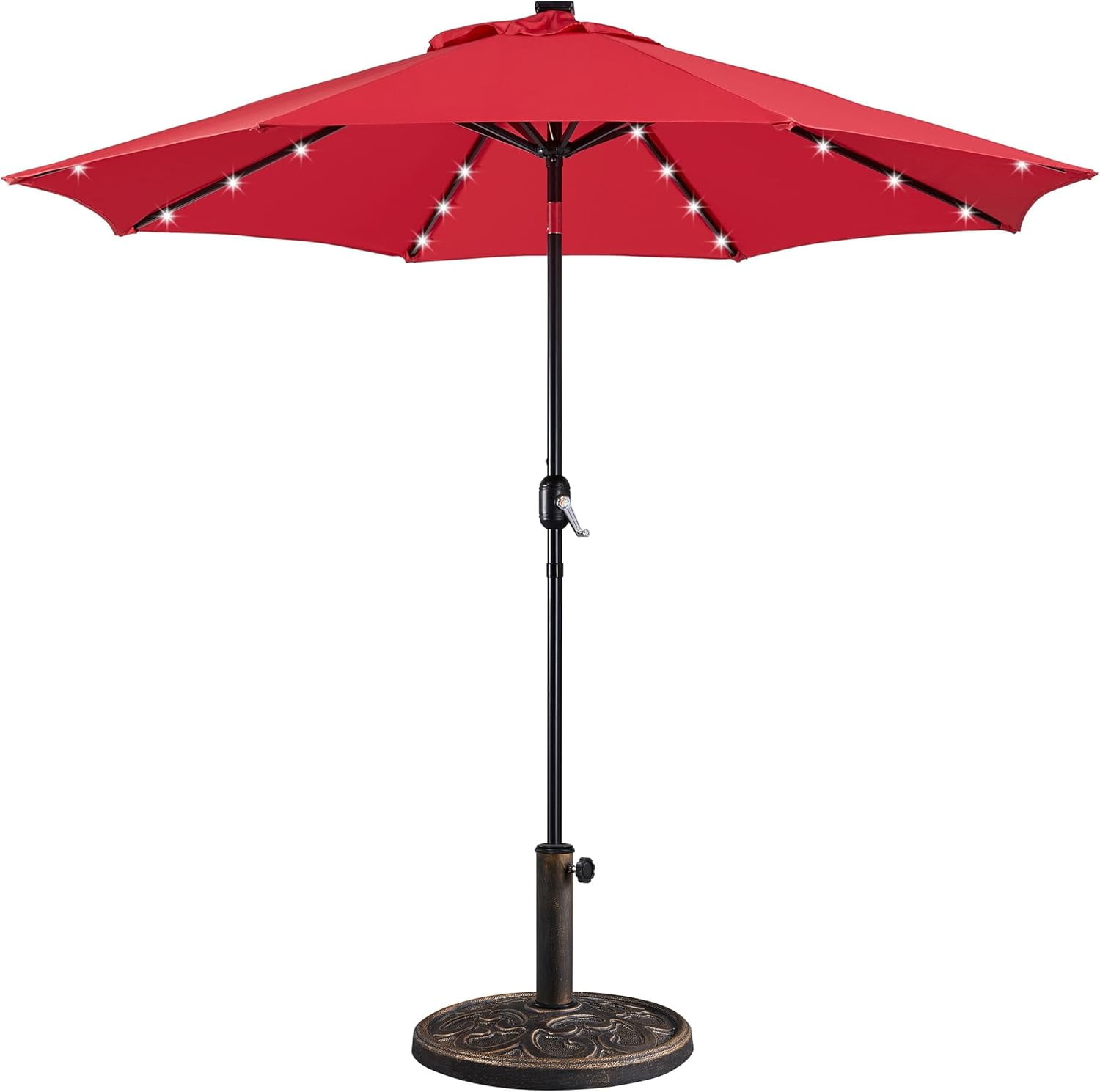 YUONAO 9FT LED Patio Market Umbrella Solar Powered Outdoor Table ...