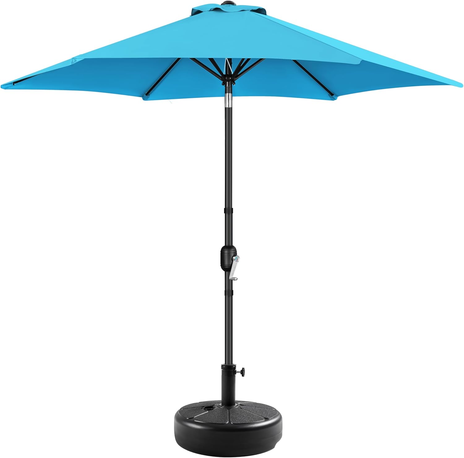 YUONAO 9FT Outdoor Patio Umbrella with Base, Push Button Tilt & Crank ...