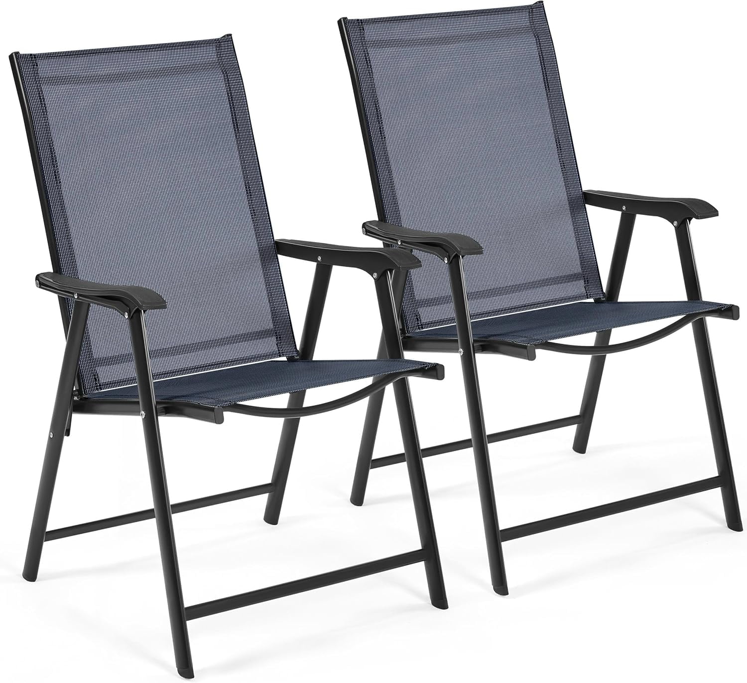 YUONAO Folding Patio Dining Chairs with Armrests, Outdoor Portable ...