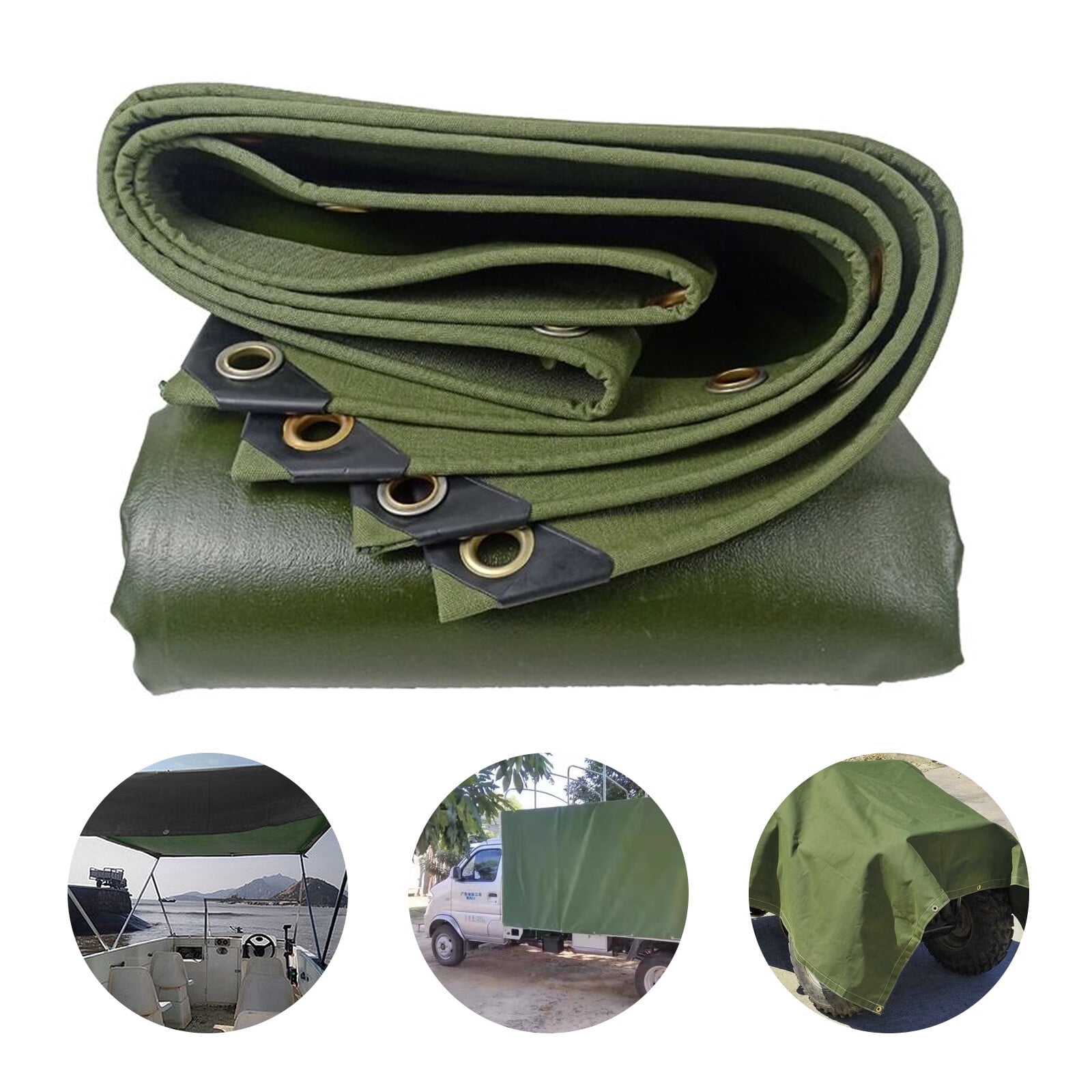 YUONAO Heavy Duty Waterproof Canvas Tarps Truck Tarp with Aluminum ...