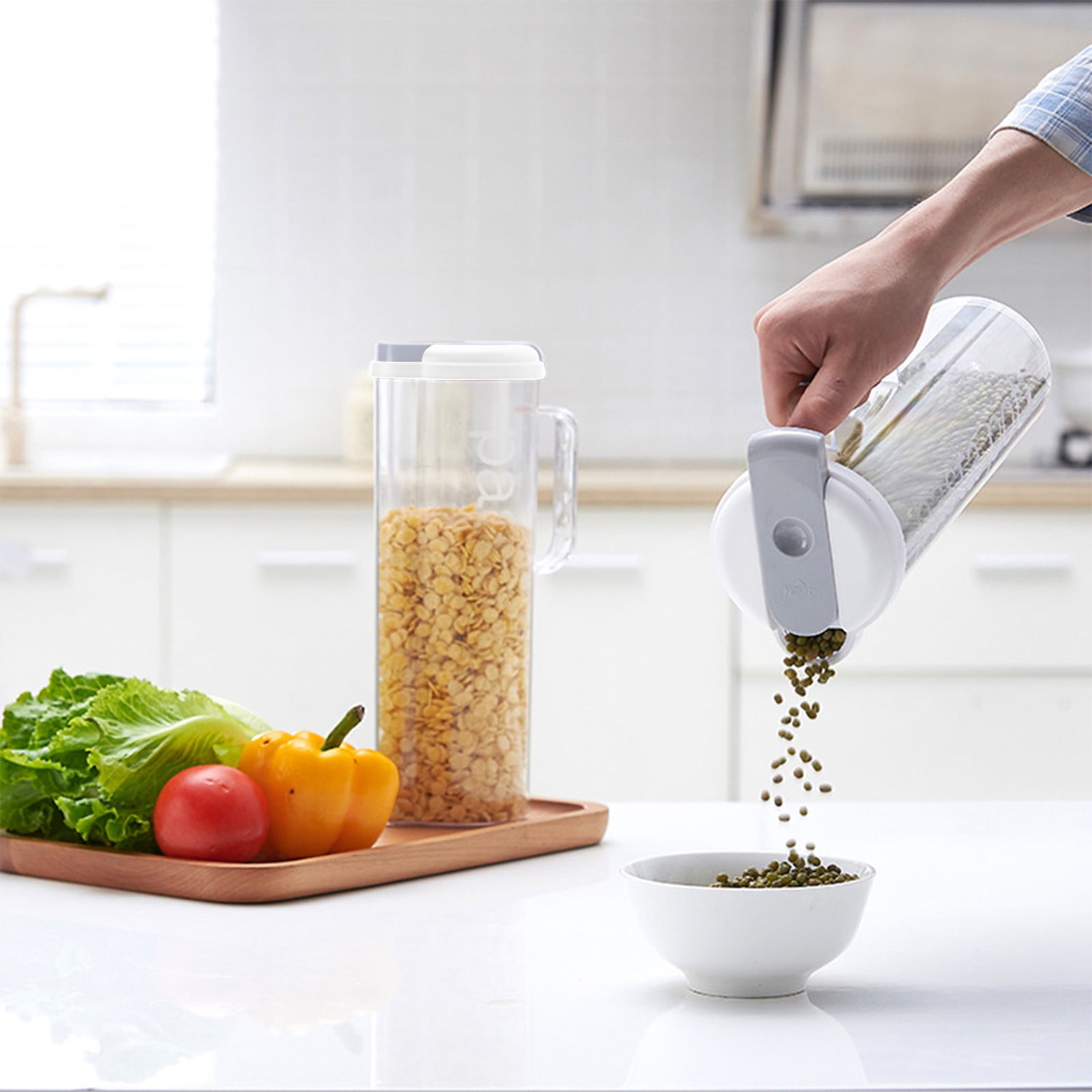 YUORW 2024 Pasta Storage Container With Lid, Tall Clear Airtight Food ...