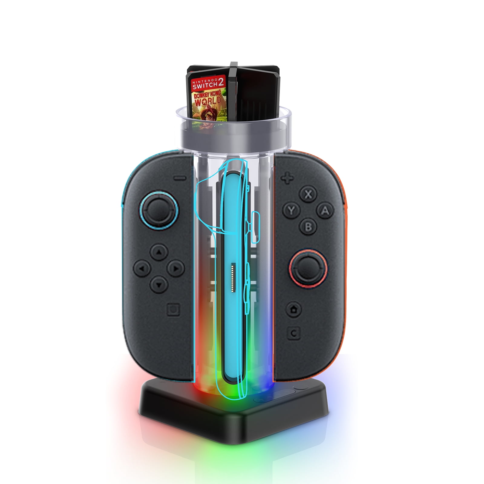 YUOY Charging Dock for Nintendo Switch Joy-Con with RGB Lighting, 4 in ...