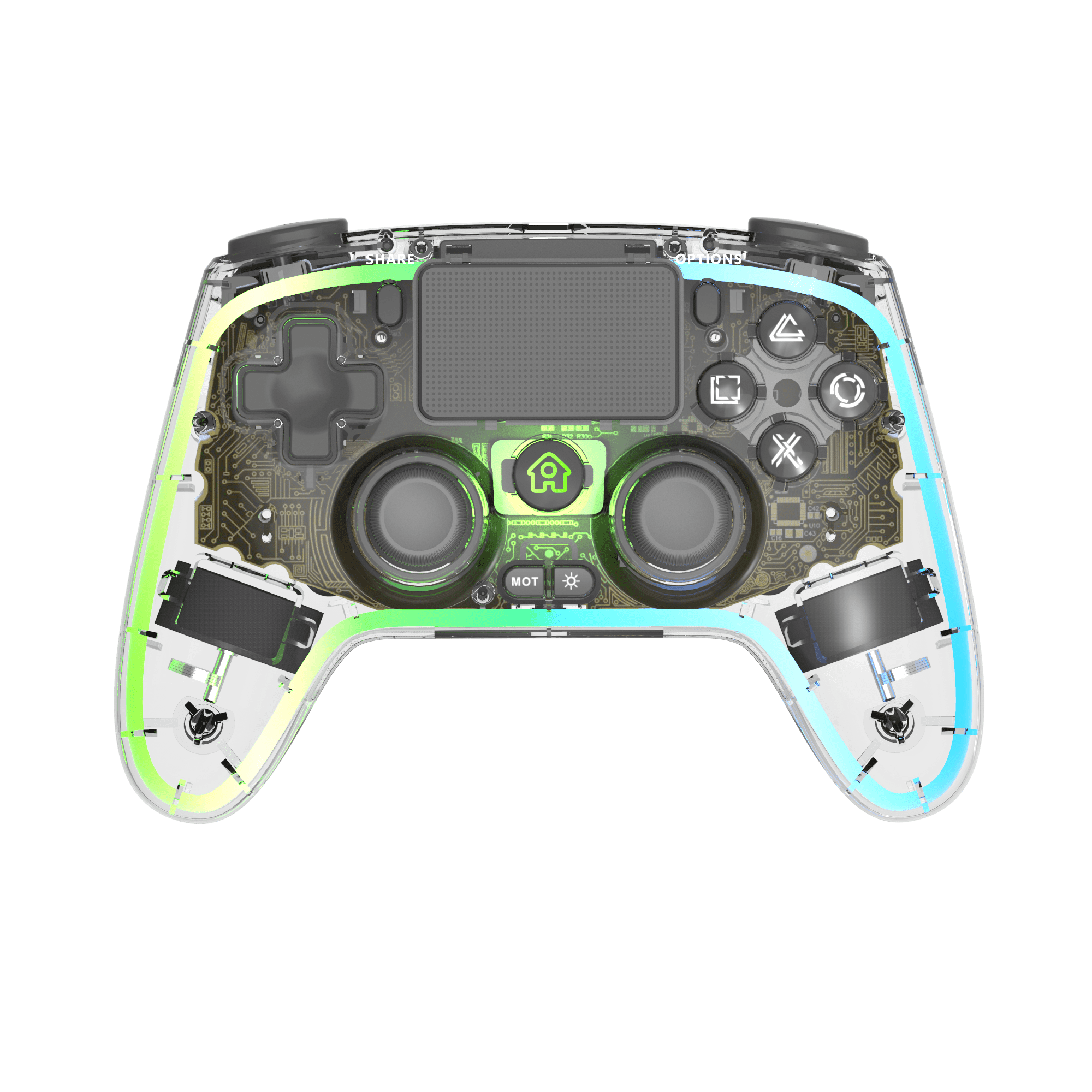 YUOY Wireless Controller for PS4 with RGB Light,(No Drift) Hall ...