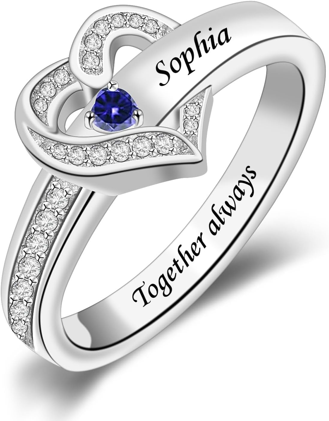 YUPPOLKR Lady's Gift Custom Mother Birthstone Rings with 1-8 Names ...