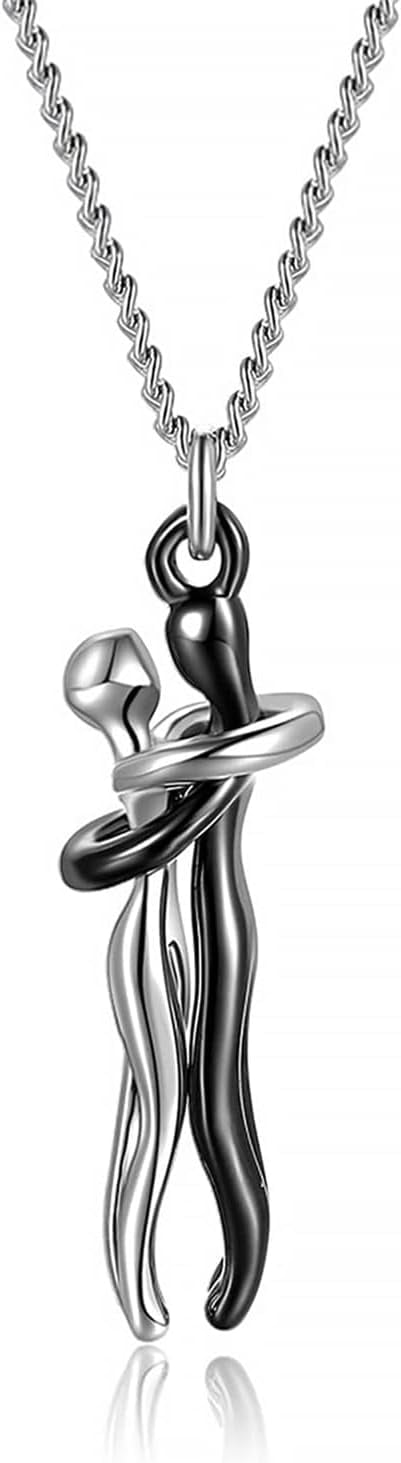 YUPPOLKR Personalized Hug Necklace for Women Custom Couple Hugging ...