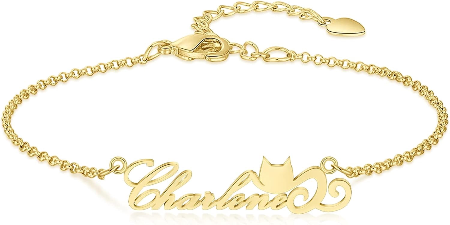 YUPPOLKR Personalized Name Bracelet or Anklet Custom Birthstone ...