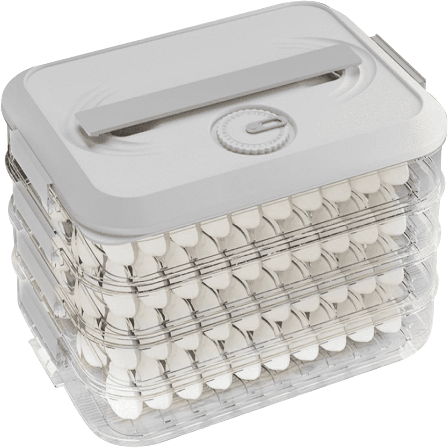 YUQIAOWL 4-Layer Dumpling Box with Lids and Time Recorder - Airtight ...