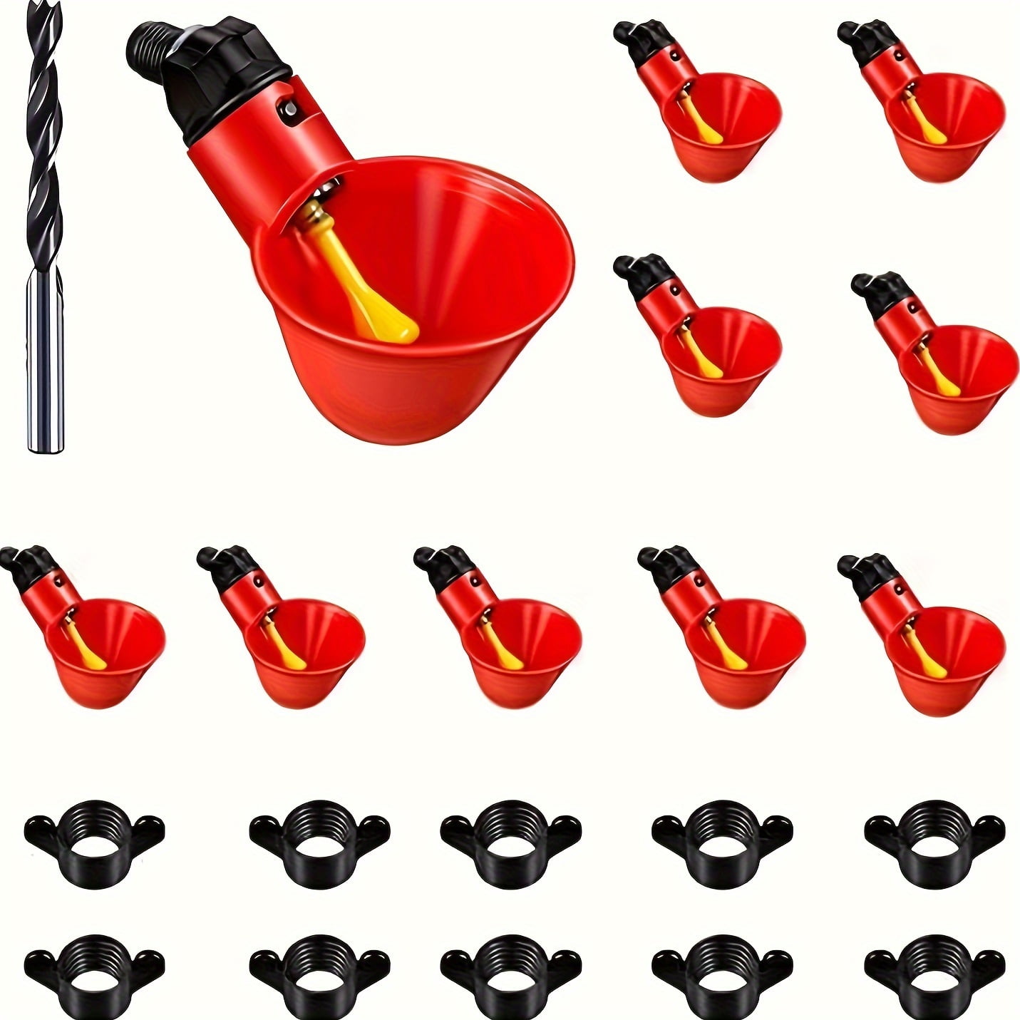 YUQIAOWL Deluxe Automatic Chicken Water Cups - Leak-Proof Nipple ...