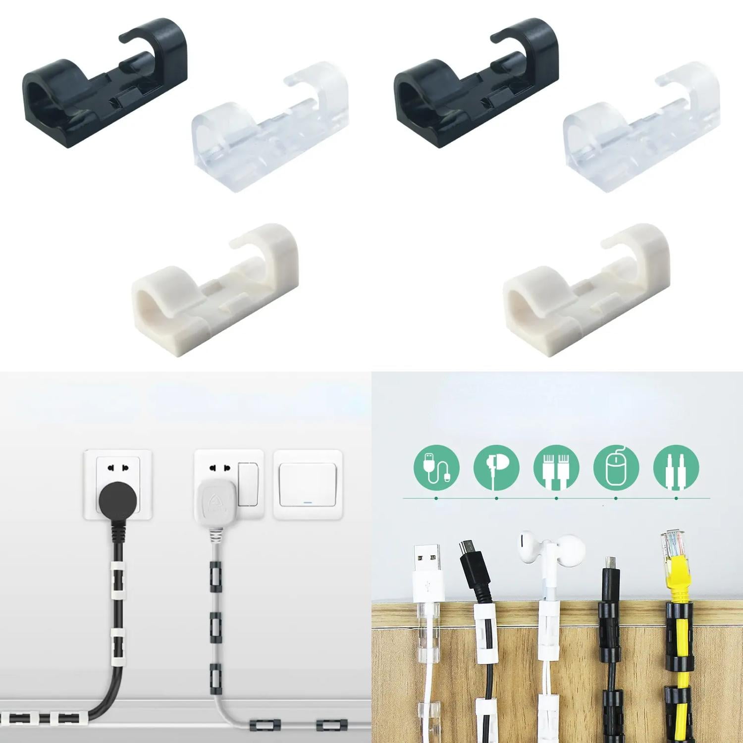 YUQIAOX Desktop Data Cable Storage Solid 20pcs Sticky Non-marking Nail ...