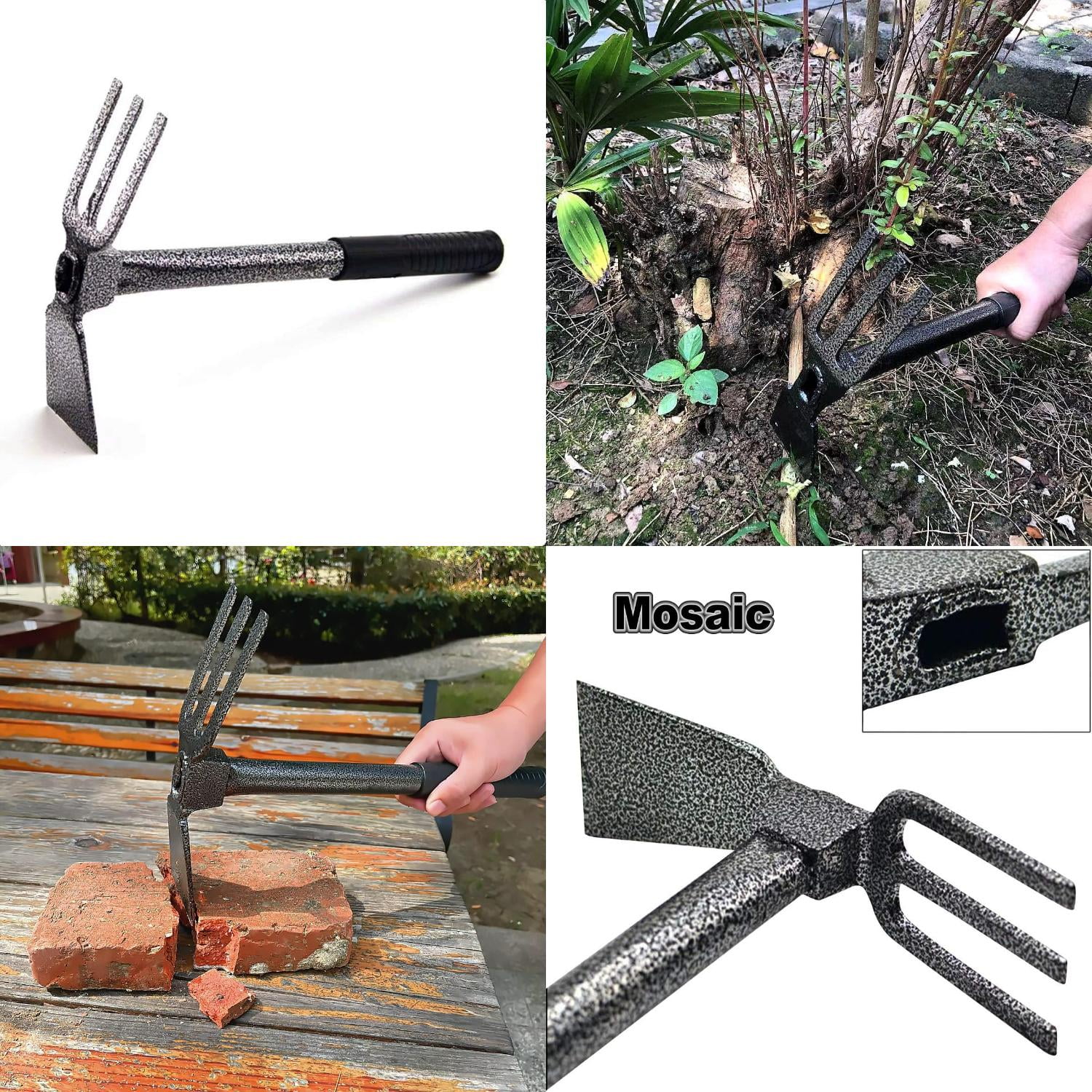 YUQIAOX Heavy Duty Dual Headed ZOG Garden Hand Digger and Hoe Combo ...