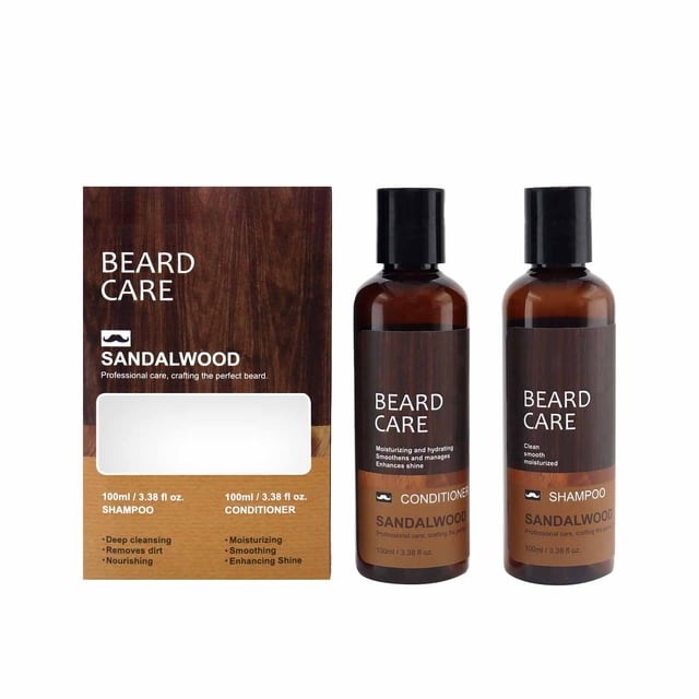 YURHERSU Sandalwood Beard Shampoo Beard Cleansing And Care Set 200ML ...