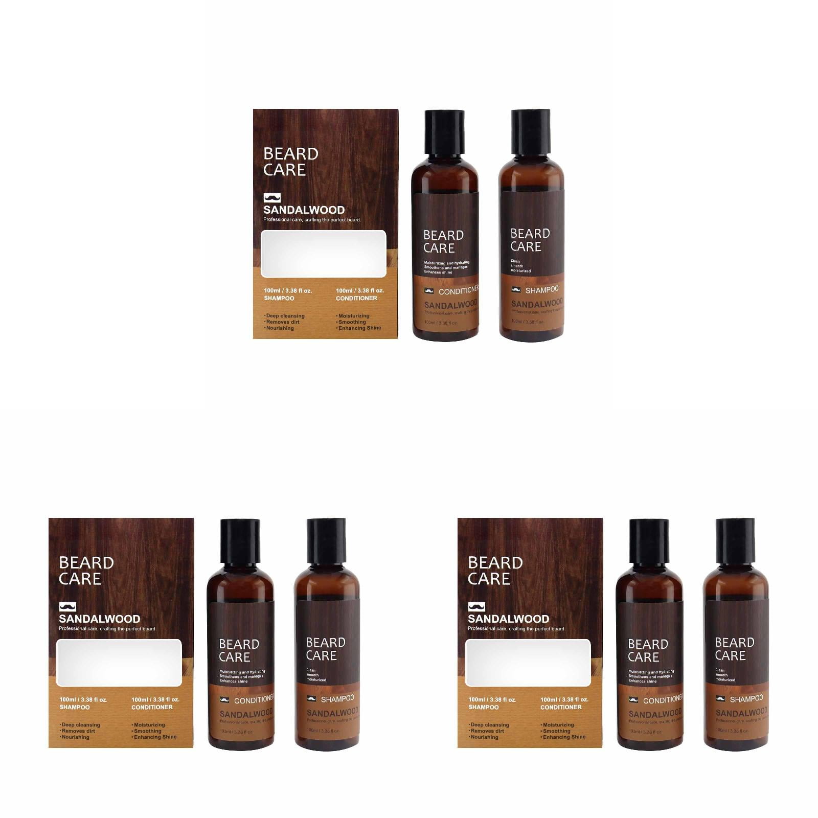 YURHERSU Sandalwood Beard Shampoo Beard Cleansing And Care Set 200ML ...