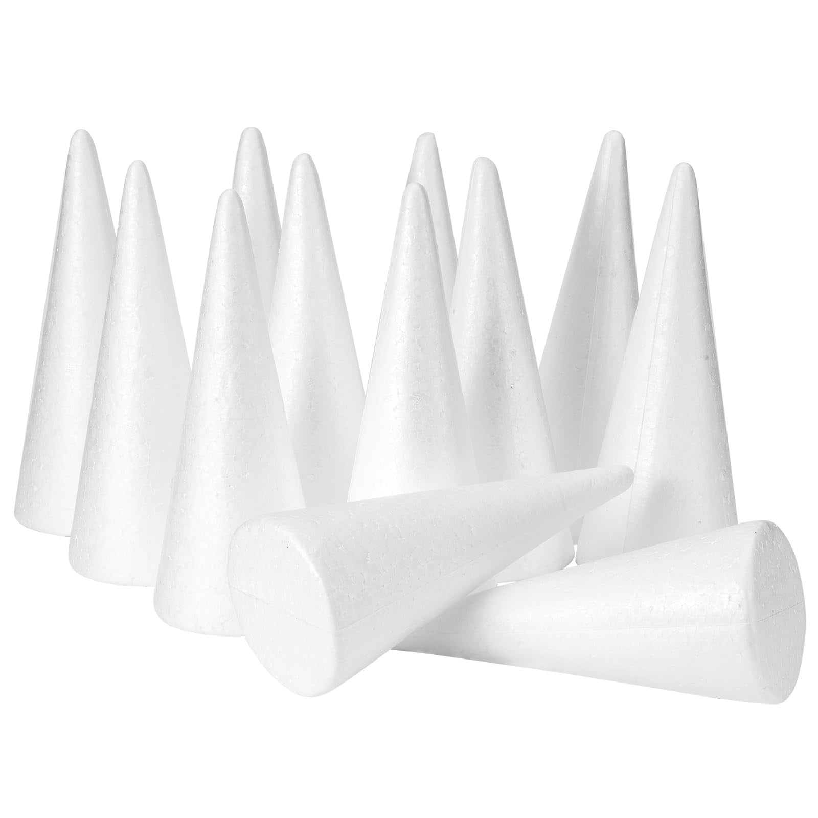YURN Craft 12 Pack Foam Cones for Crafts, Foam Trees Cones, 3.82×9.49 ...