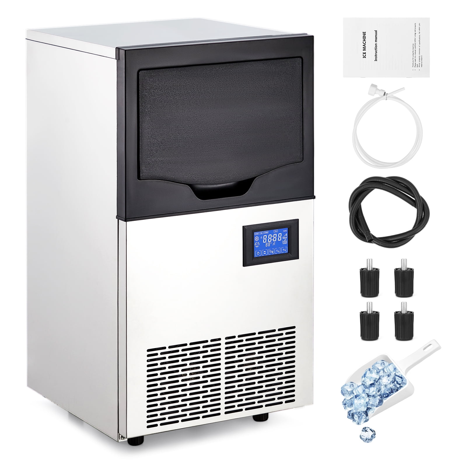 YUSAZENS 88lbs/24h Commercial Ice Maker Machine, Freestanding/Under ...