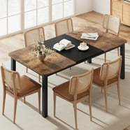 Dextrus Dining Table for 6-8, 71" Rectangular Wood Farmhouse Kitchen ...