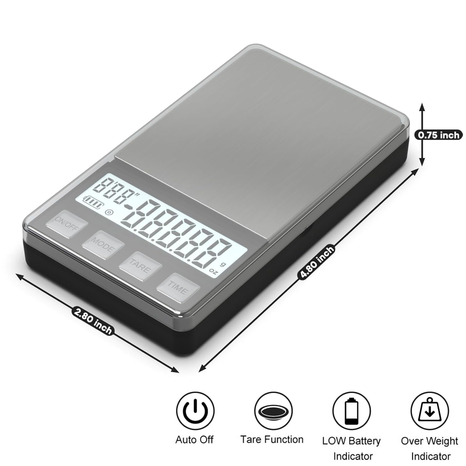 YUSHI-Weightman Espresso Scale with Timer 1000g x 0.1g Small & Thin ...