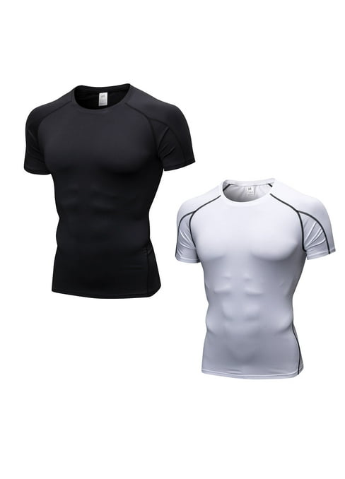 Roadbox Short Sleeve Compression Shirt for Men - Baselayer Shirts Quick ...